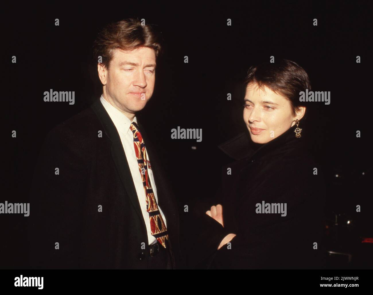 Isabella Rossellini and David Lynch at Spago's on March 26, 1987 in ...