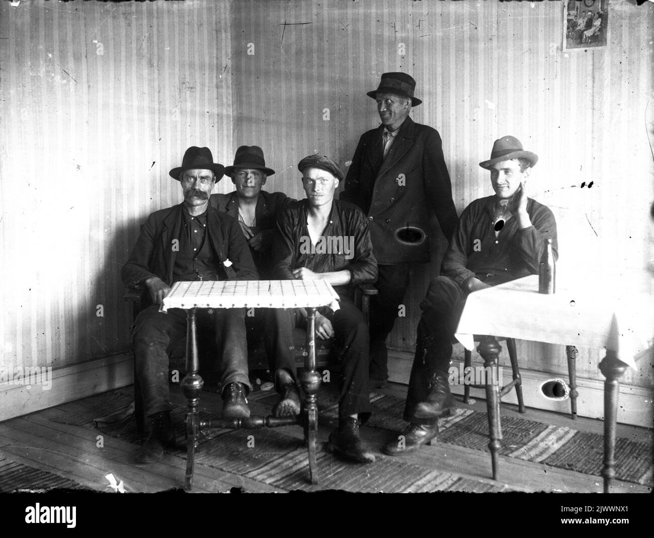 Group portrait five men Black and White Stock Photos & Images - Alamy
