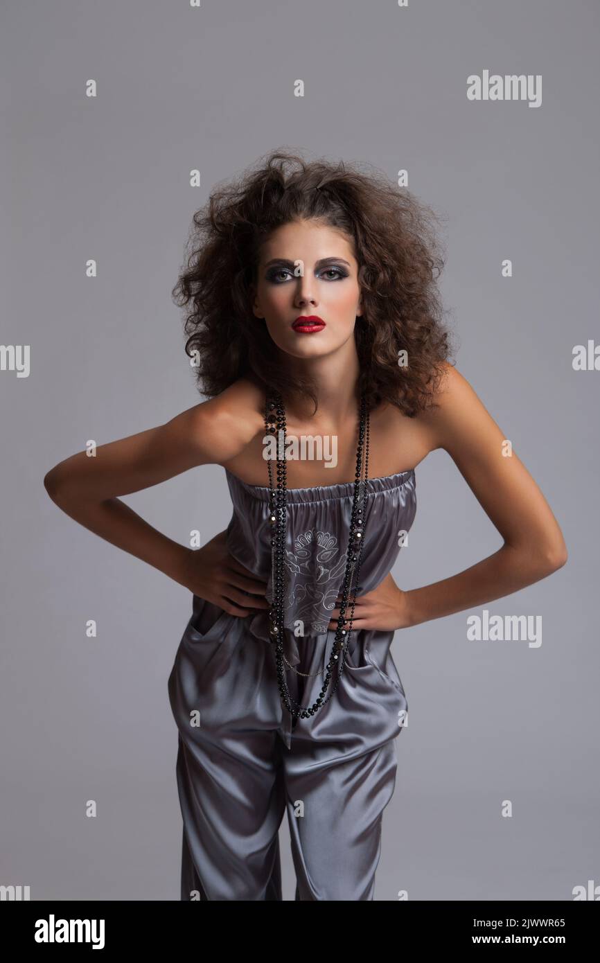 Perfect posing. Studio portrait of a beautiful young fashion model ...