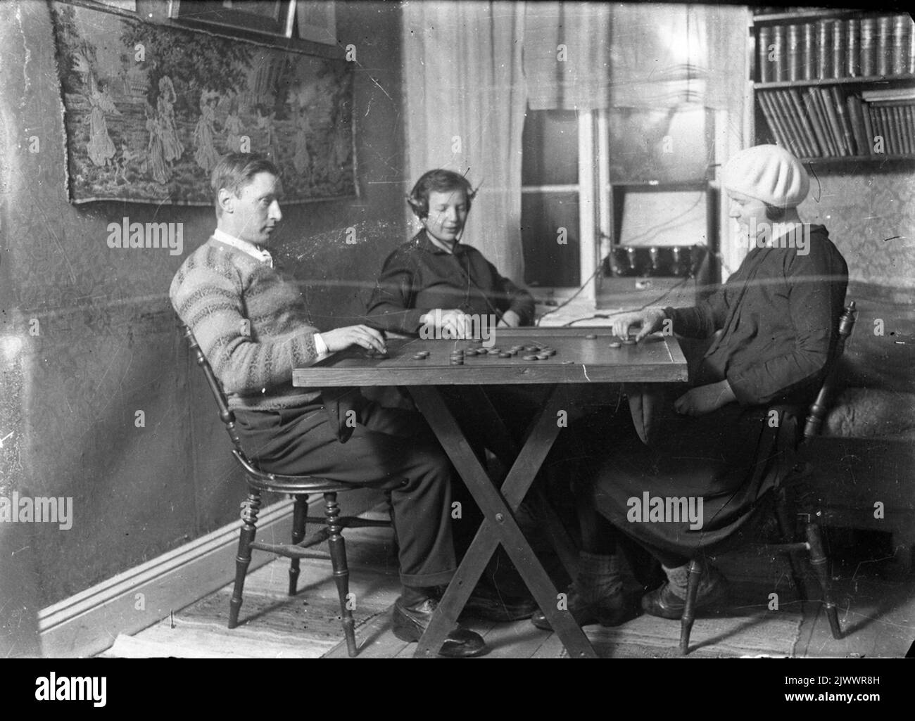 Interior, Dahlstedt's café. Einar Dahlstedt, Stina Ellström and Edit ...