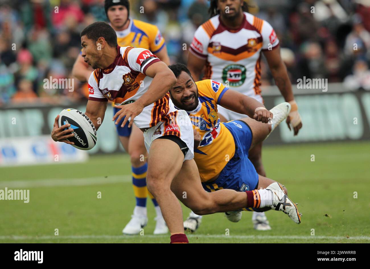 David Mead gets away from Tony Williams during the NRL City and Country ...