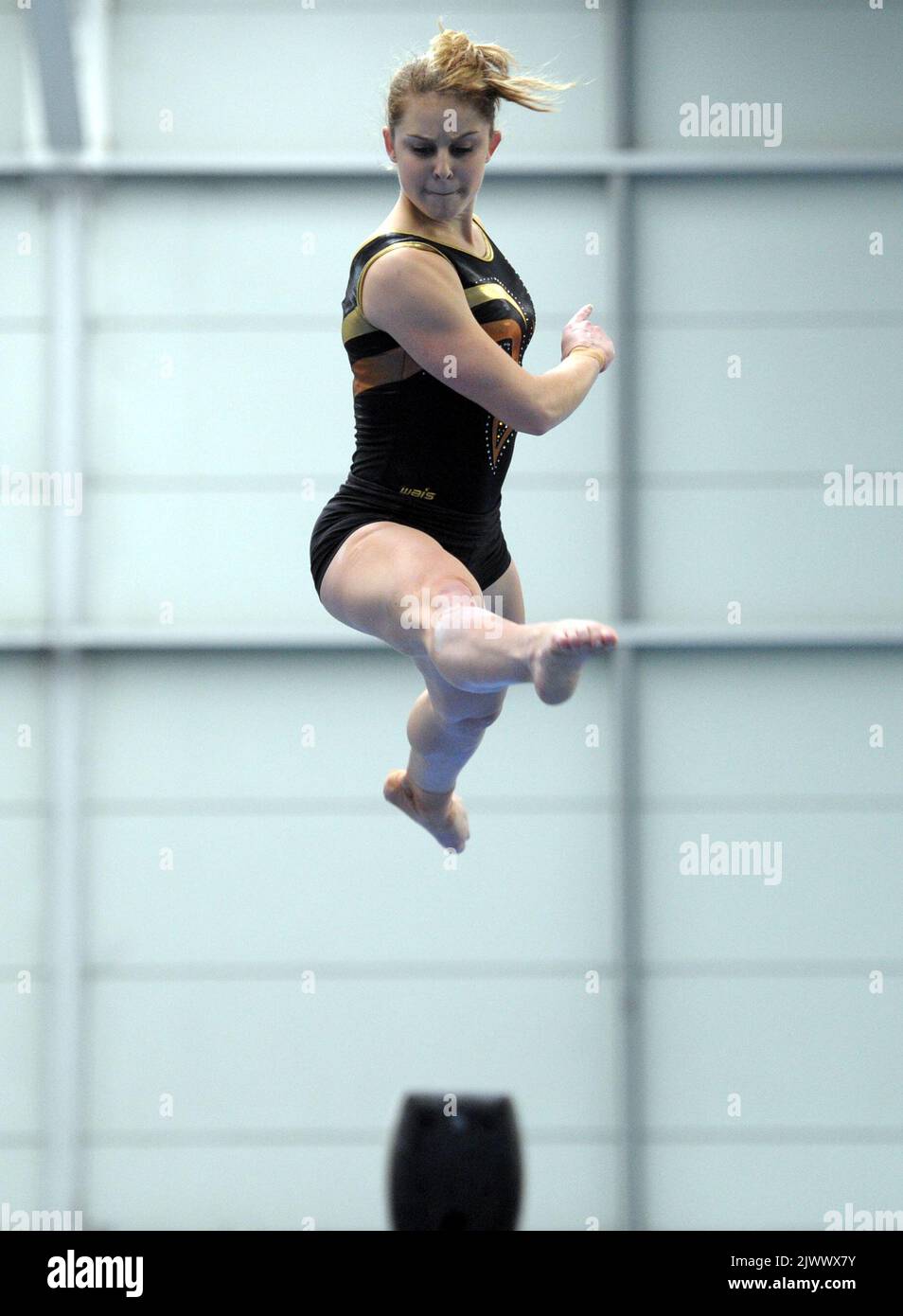 Gymnast Lauren Mitchell trains at Melbourne Park ahead of the ...