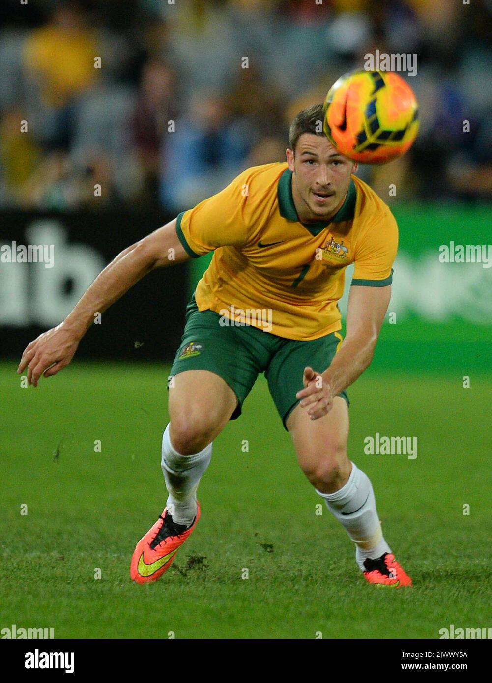 Mathew Ryan of Australia looks to control the ball during the FIFA ...