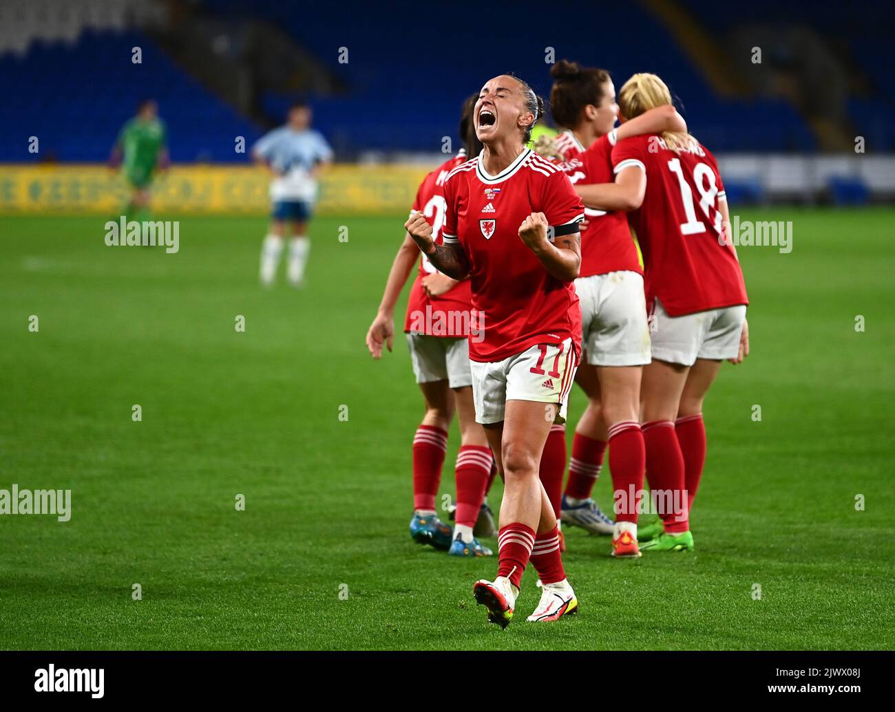 Wales' Natasha Harding celebrates following the 2023 FIFA Women's World ...