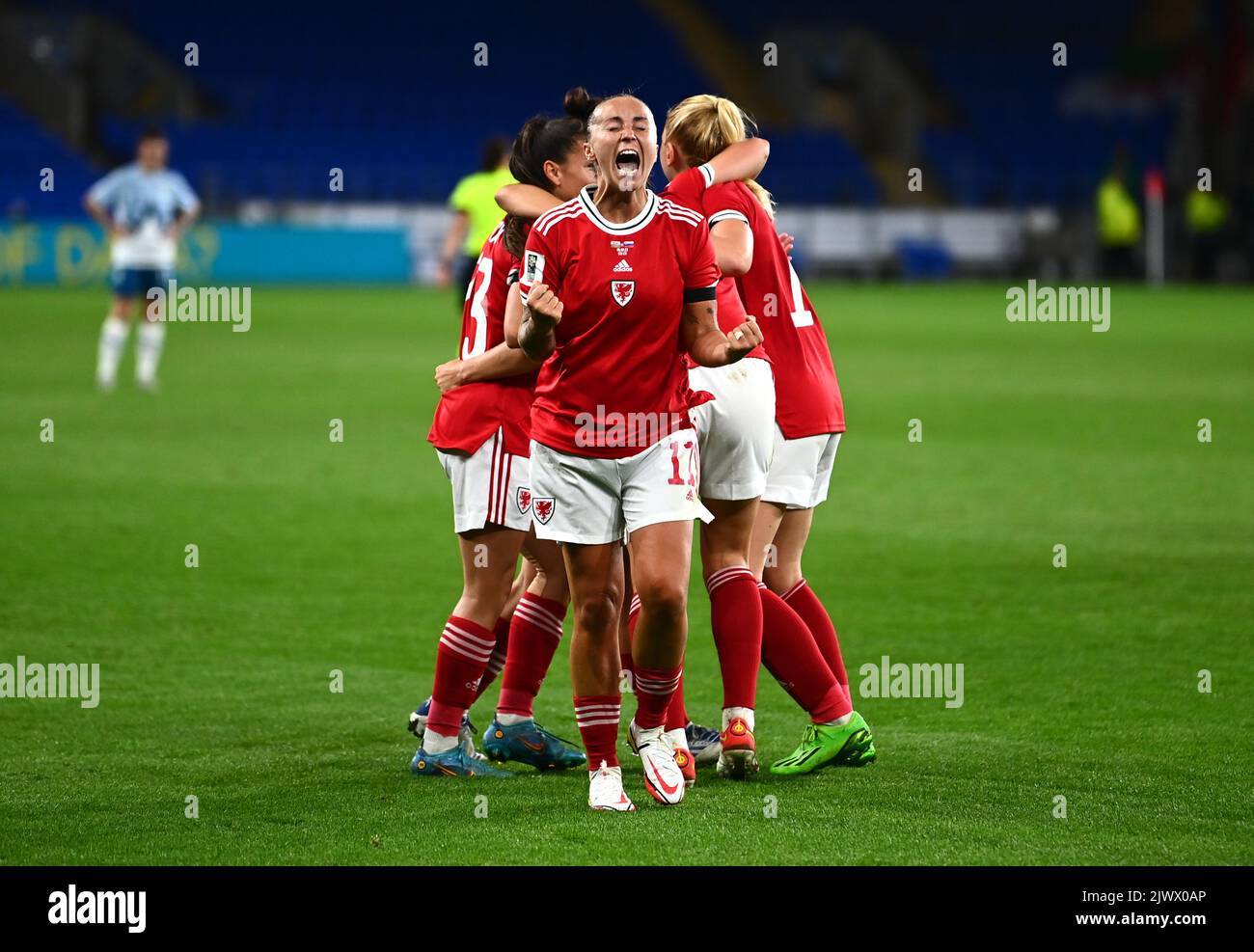 Wales' Natasha Harding celebrates following the 2023 FIFA Women's World ...