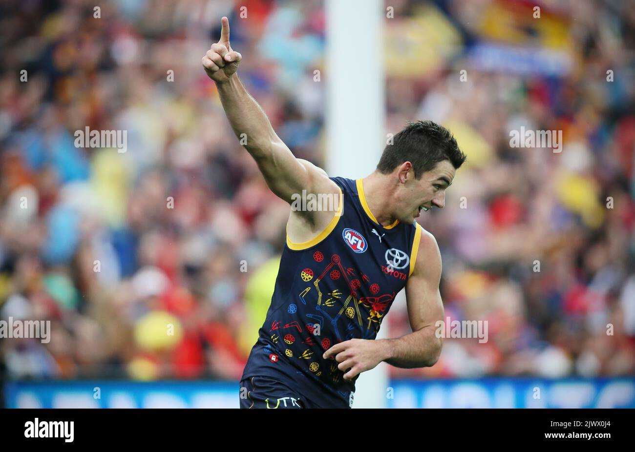 Taylor Walker of the Adelaide Crows reacts after kicking a goal during ...