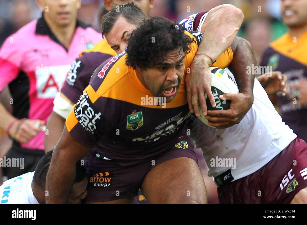 Sam Thaiday in action during the NRL Rugby League, Round 12 match ...