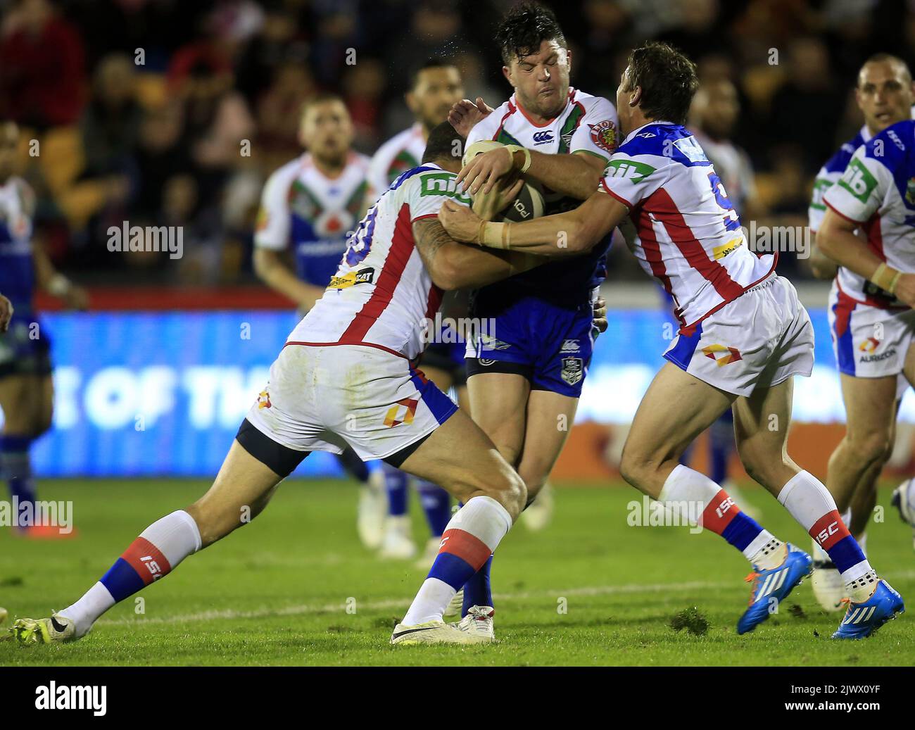 Warriors Jacob Lillyman makes a run during the NRL Rugby League, Round ...