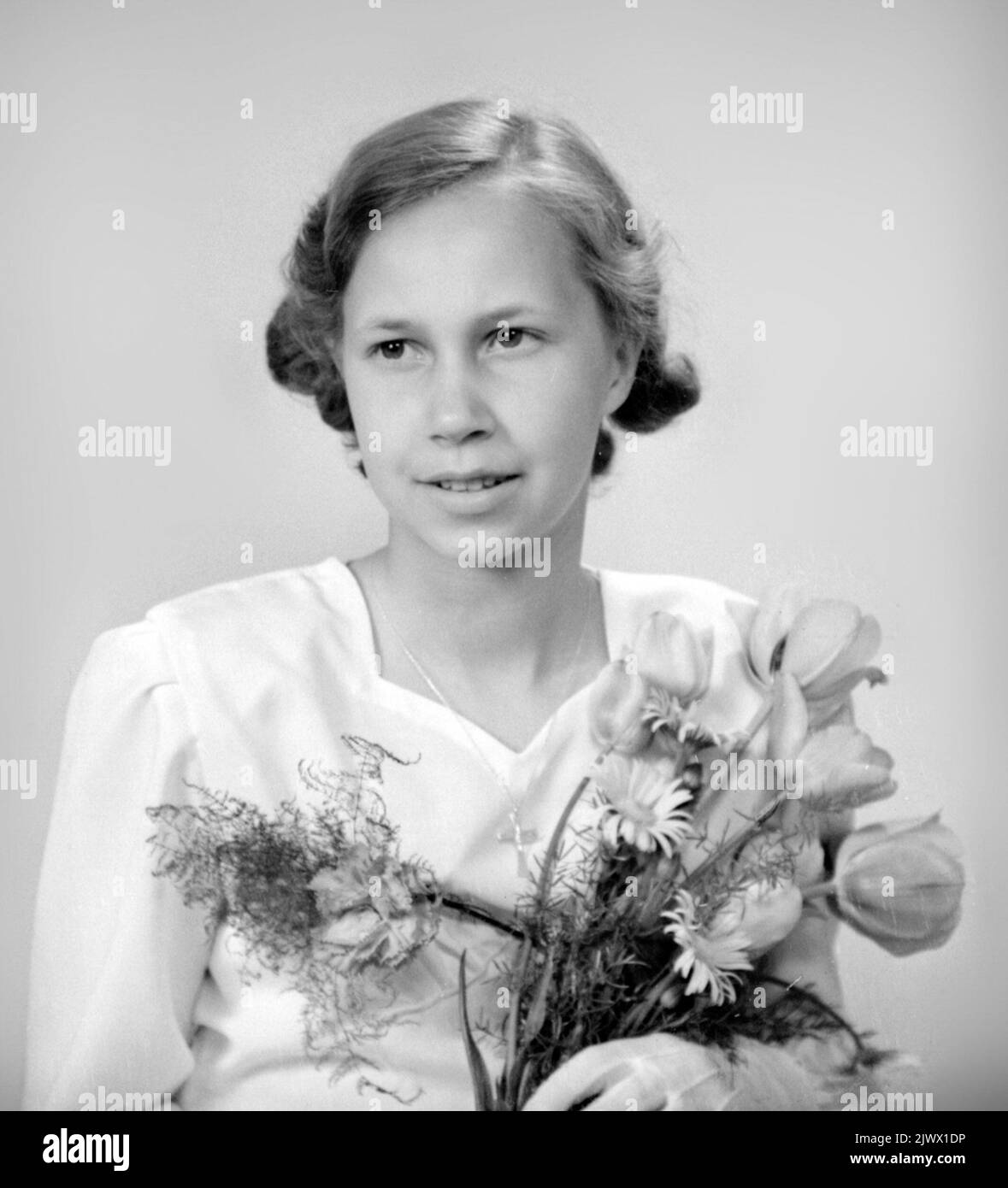 Confirmation Persson. Photo 1947. Konfirmanden Persson. Foto 1947 Stock ...