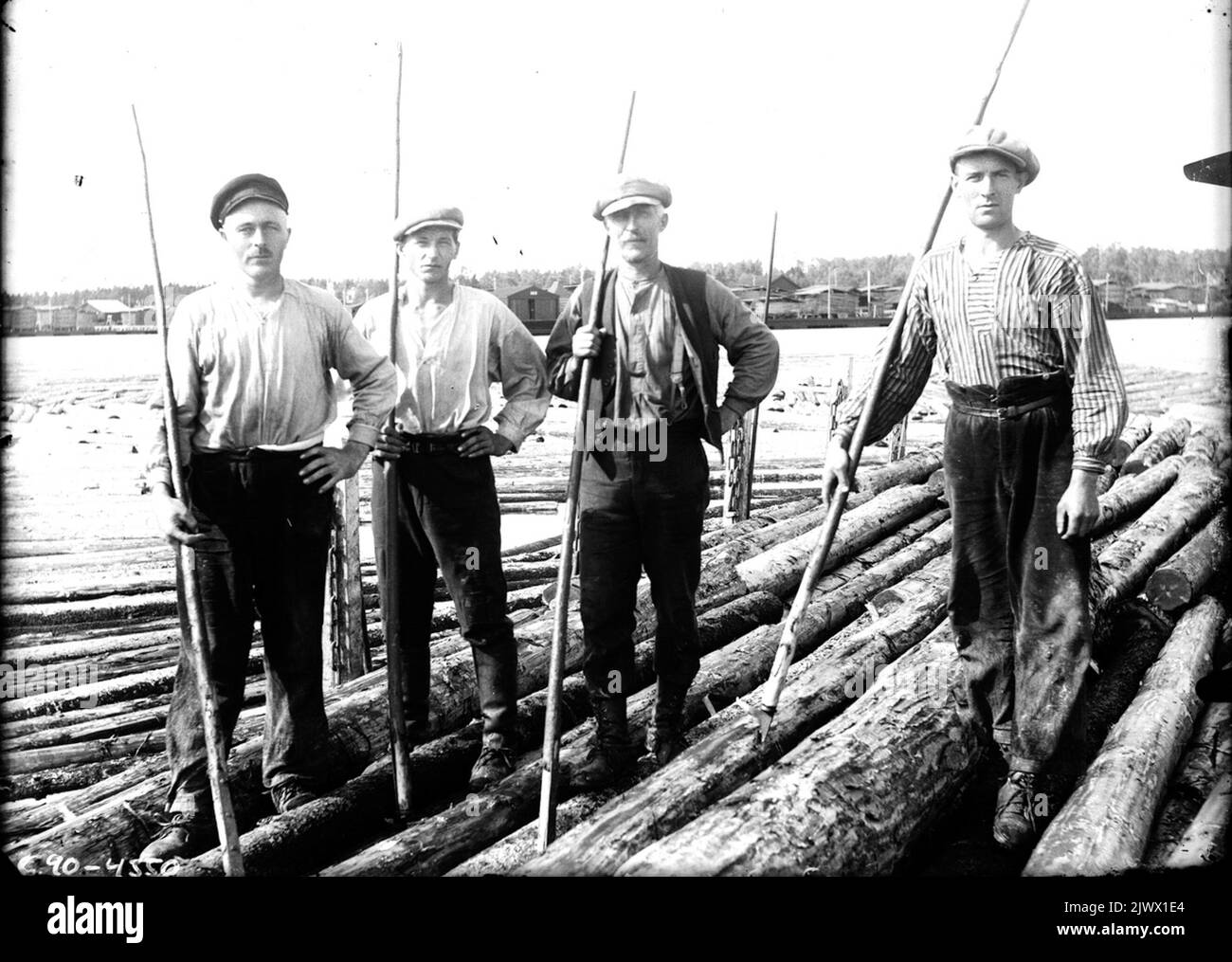 Four floats. Fyra flottare Stock Photo - Alamy