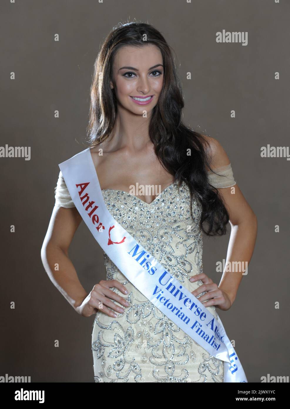 Alex Hecker, a finalist, in Miss Universe Australia 2014 poses for a ...