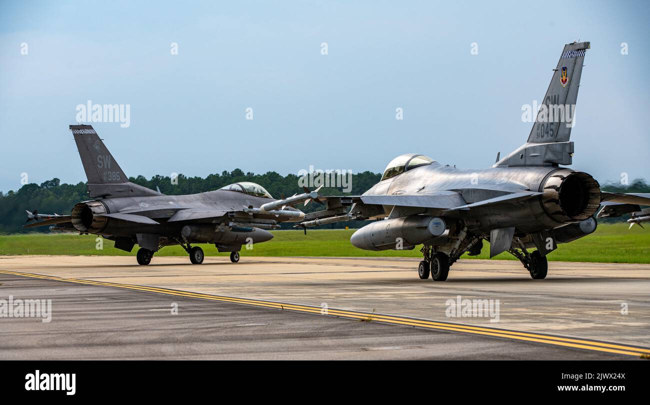 Two U.S. Air Force F-16 Fighting Falcons from Shaw Air Force Base ...