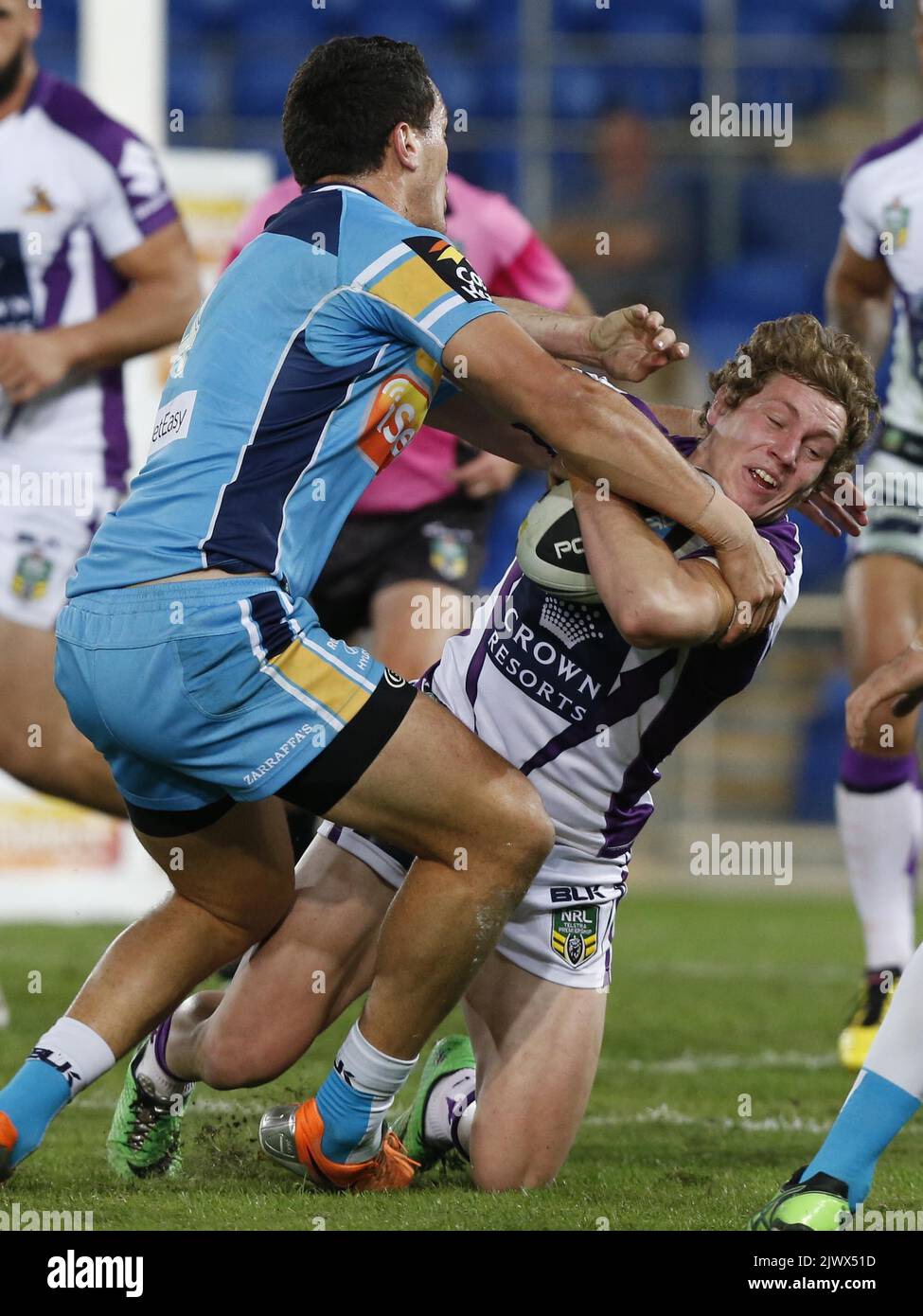 Kurt Mann in action during the NRL Rugby League, Round 14 the match ...
