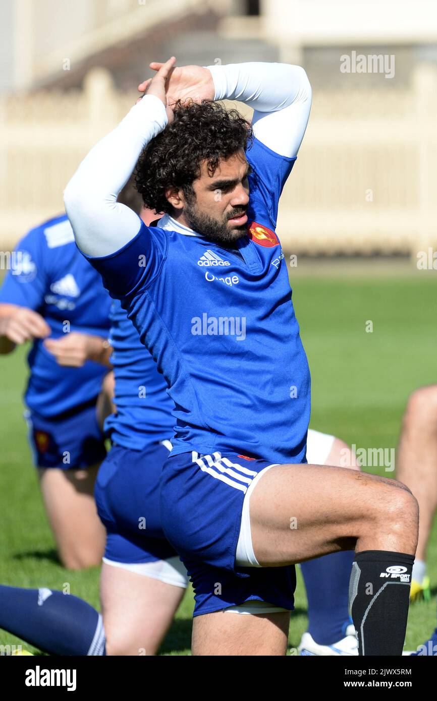French rugby player Yoann Huget during a training session at North ...