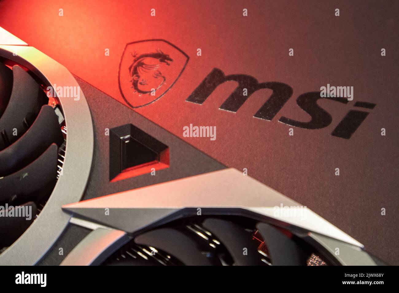 Kyiv, Ukraine - August 19, 2022: MSI dragon logo and graphics video ...