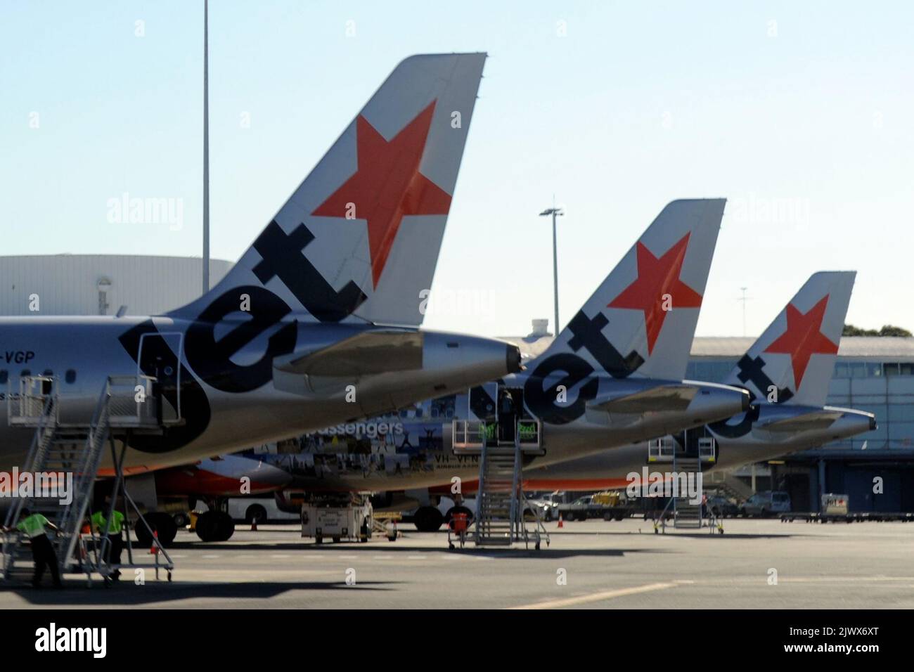 Jetstar planes at the domestic terminal in Sydney on Wednesday, July 2 ...