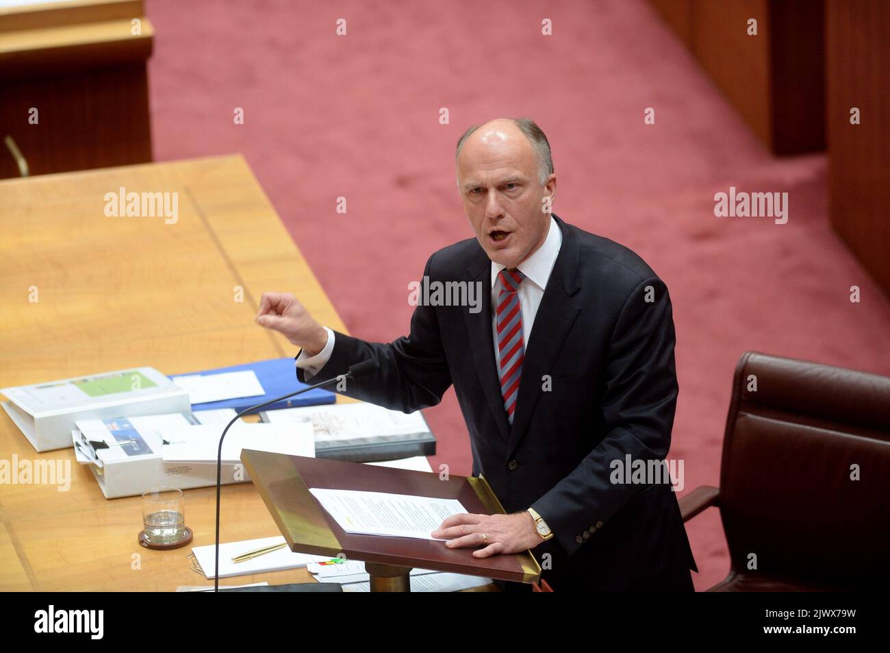 Senate government leader senator Eric Abetz during Senate question time ...