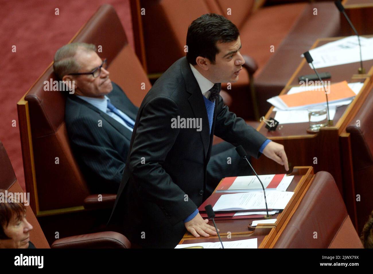Opposition backbench senator Sam Dastyari during Senate question time ...