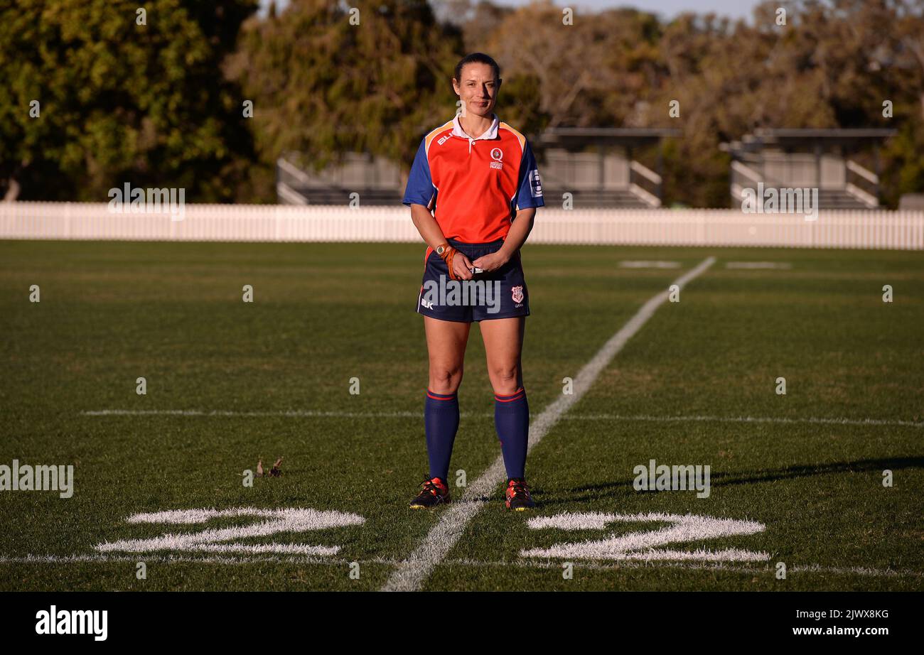 Rugby referee Rachel Horton poses for photos in Brisbane, Friday, July ...