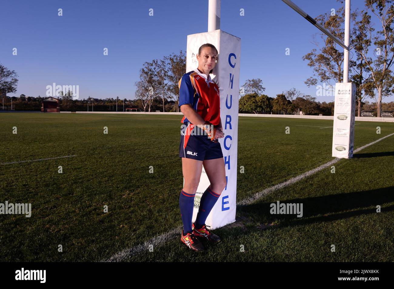 Rugby referee Rachel Horton poses for photos in Brisbane on Friday ...