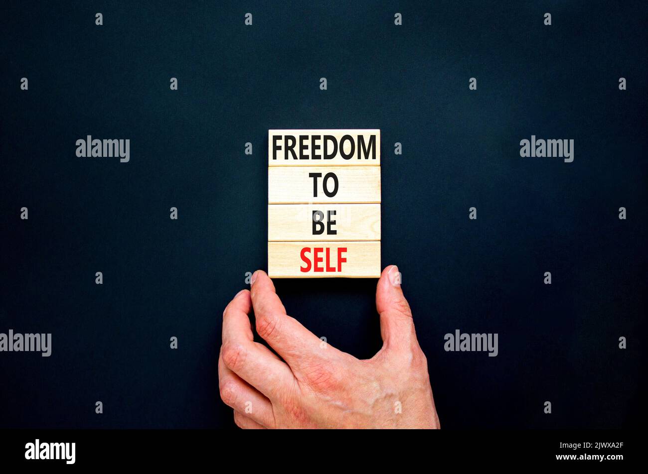 Freedom to be self symbol. Concept words Freedom to be self on wooden ...