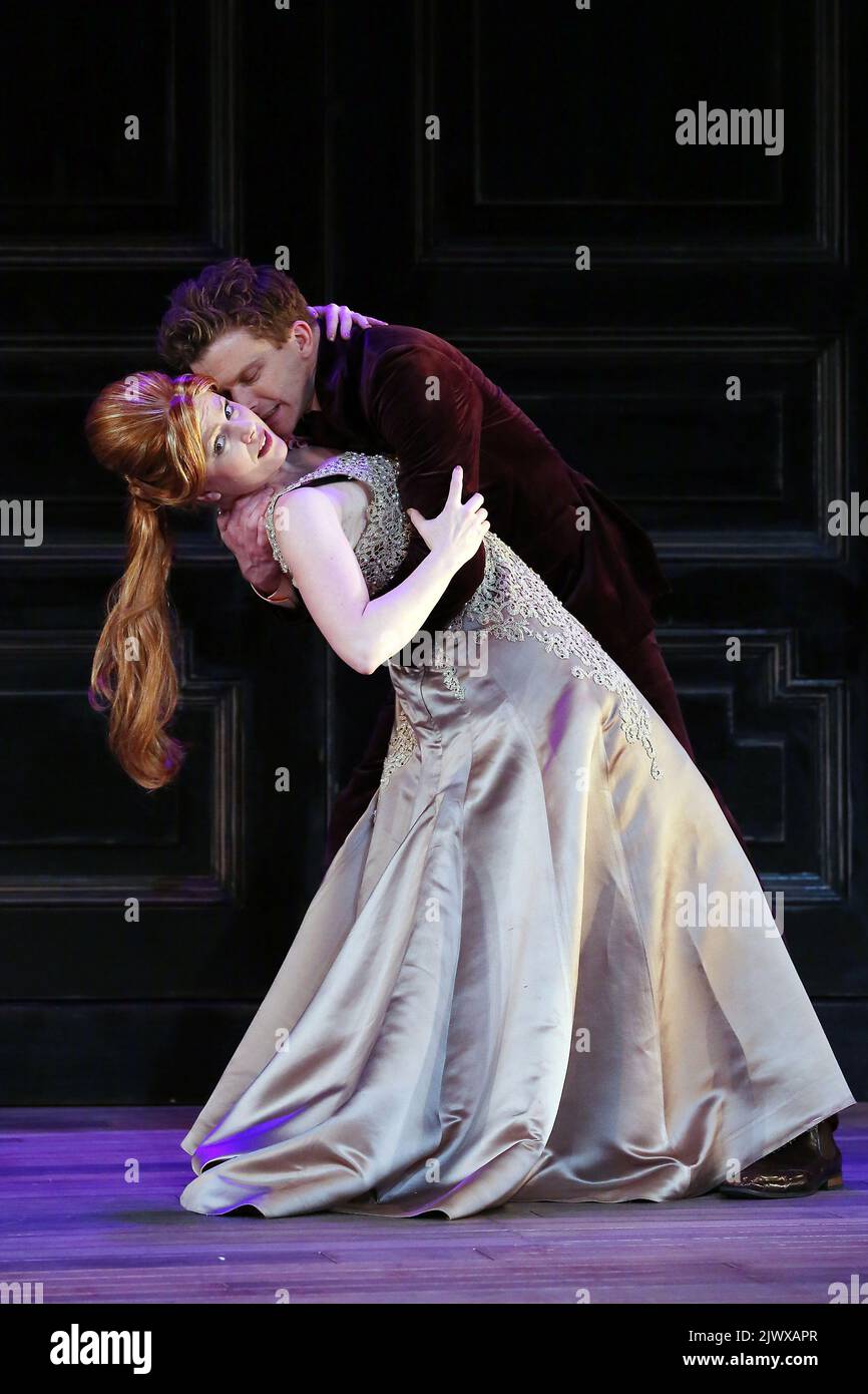 Theatre Company Bell Shakespeare actors, Leon Ford (Tartuffe) and Helen ...