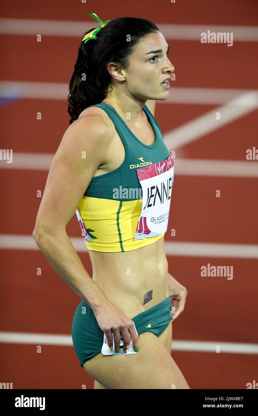 Australiaâ€™s Michelle Jenneke looks on after finishing her heat to ...