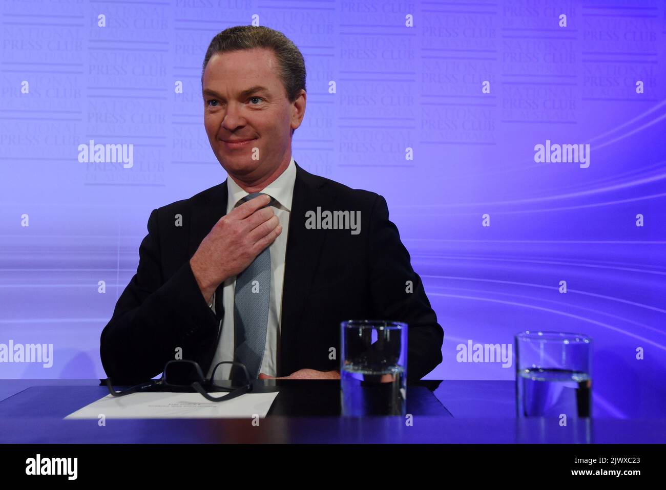 Education minister Christopher Pyne speaks at the National Press Club ...
