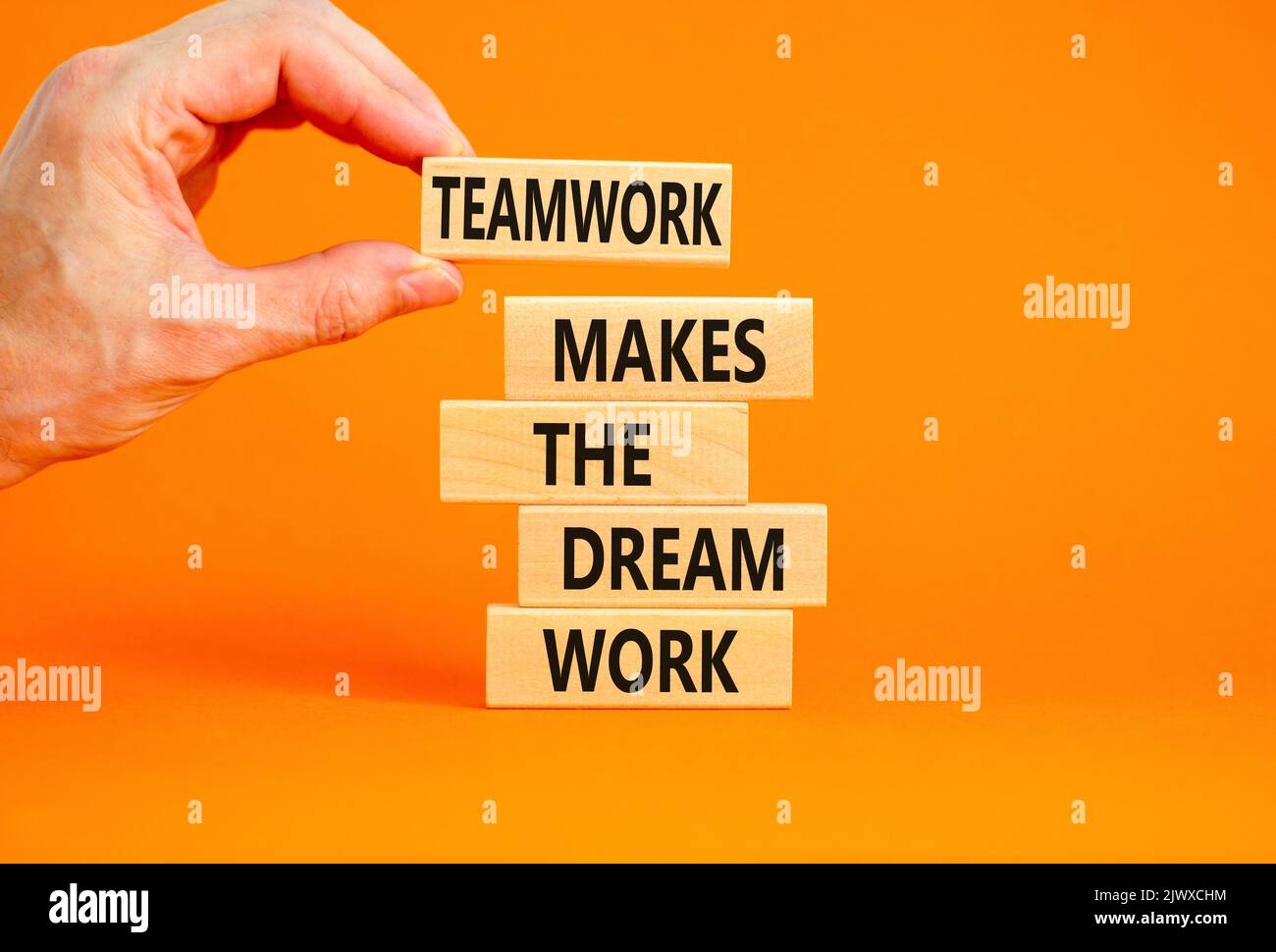 Teamwork makes dream work symbol. Concept words Teamwork makes the ...