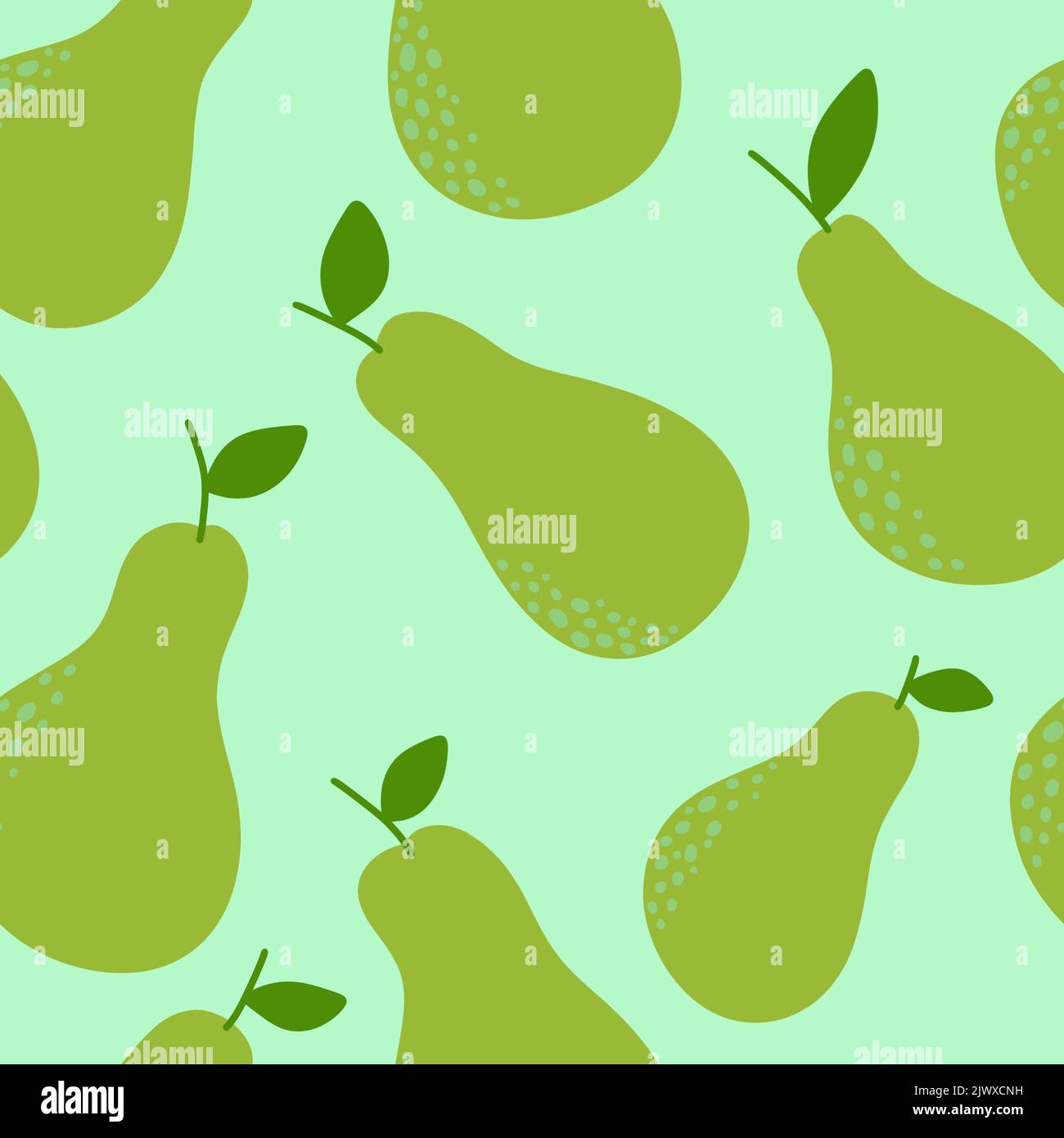 Autumn harvest seamless cartoon doodle pears pattern for wrapping paper ...