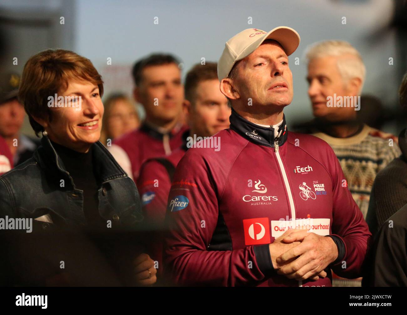 Prime Minister Tony Abbott with wife Margie after completing the 2014 ...
