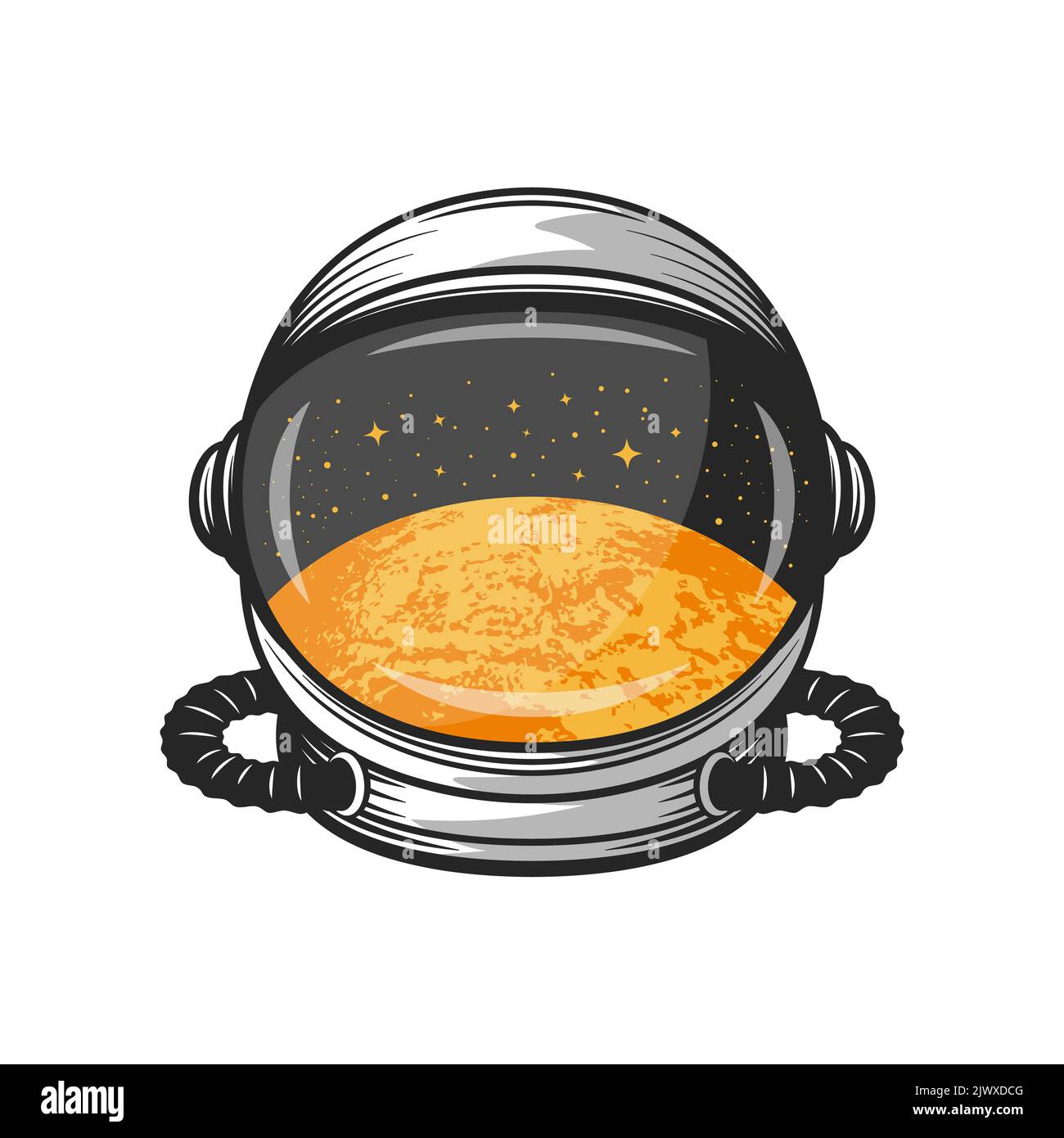 Vector Astronaut Helmet, Cosmonaut Mask for Space Exploration. Suit ...