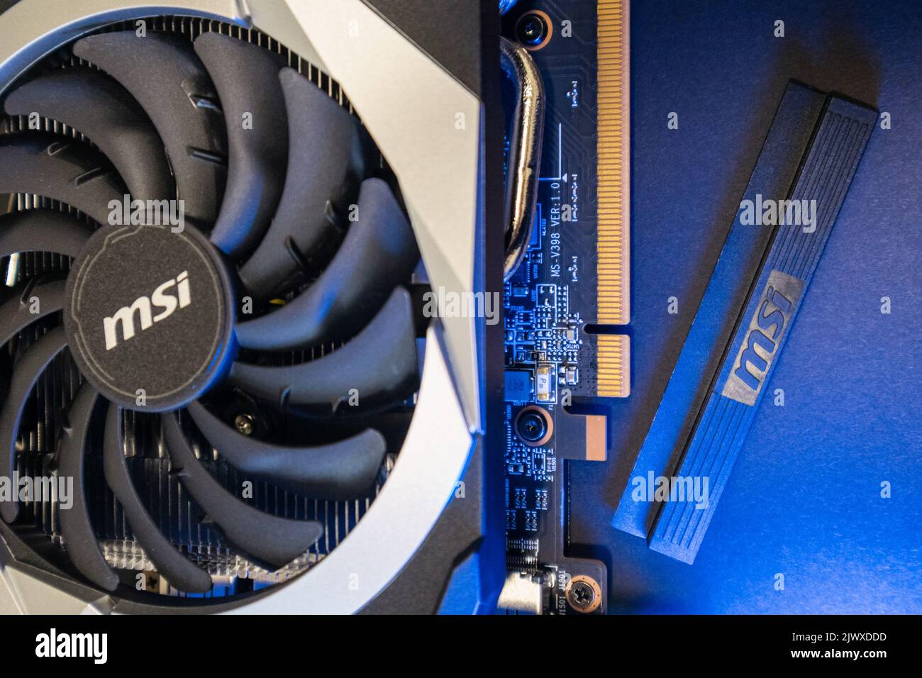 Kyiv, Ukraine - August 19, 2022: MSI MECH 2X graphics video card ...