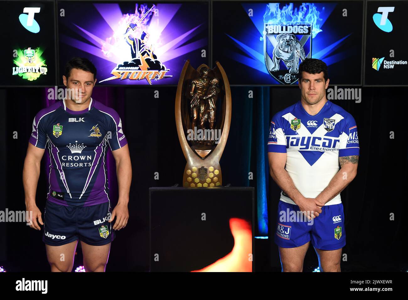 NRL captains from the Melbourne Storm, Cooper Cronk (left) and the ...