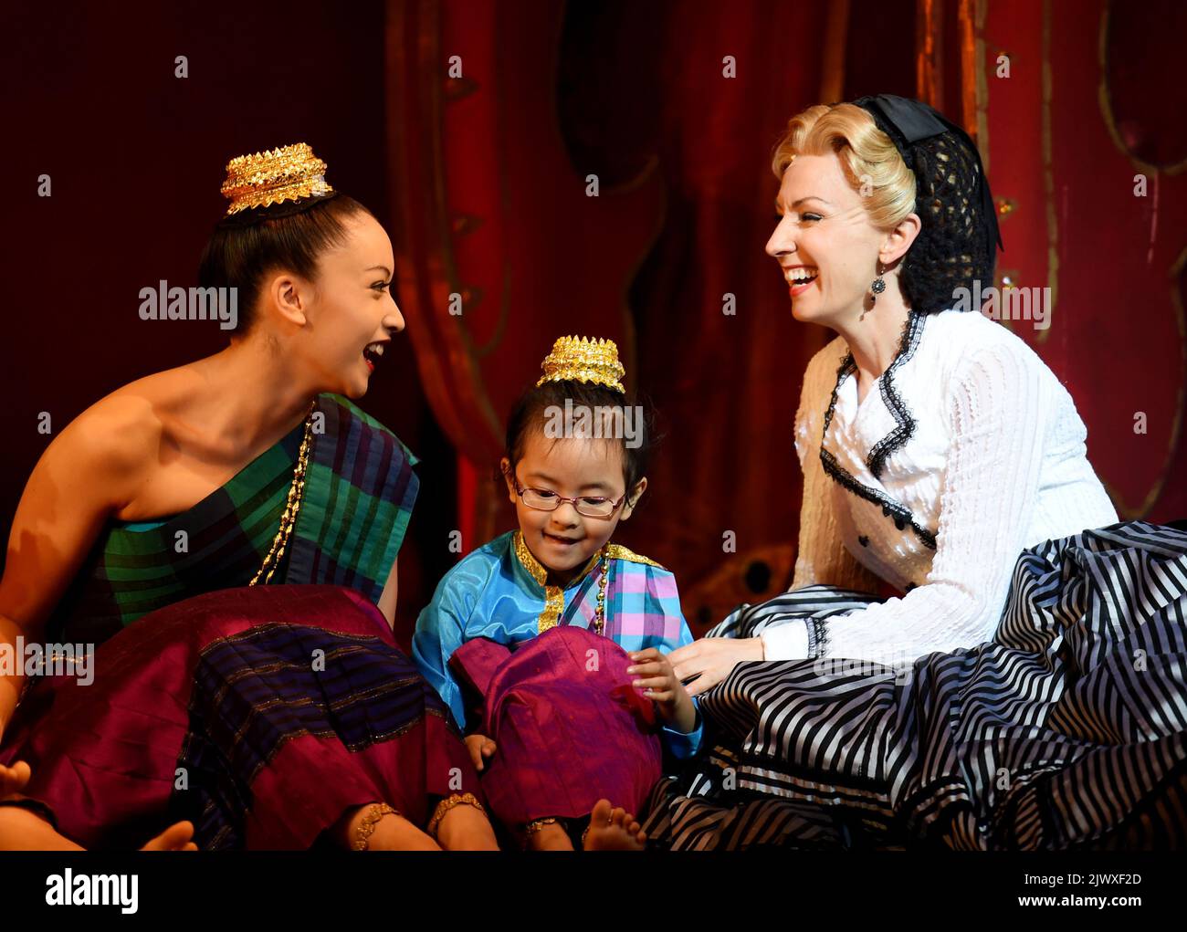 Australian actor Lisa McCune on stage with other cast members during a ...