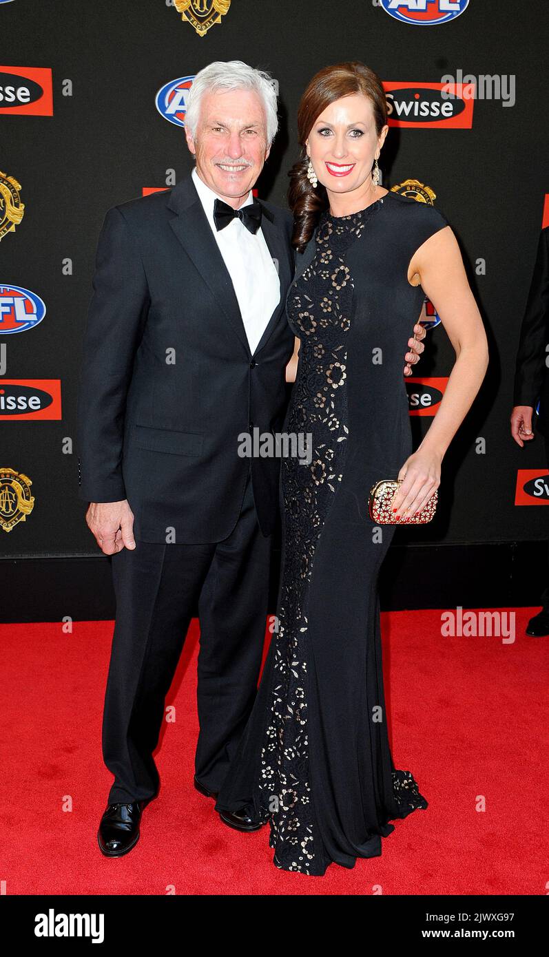 Carlton coach Michael Malthouse and Danielle Kearney, pose for photos ...