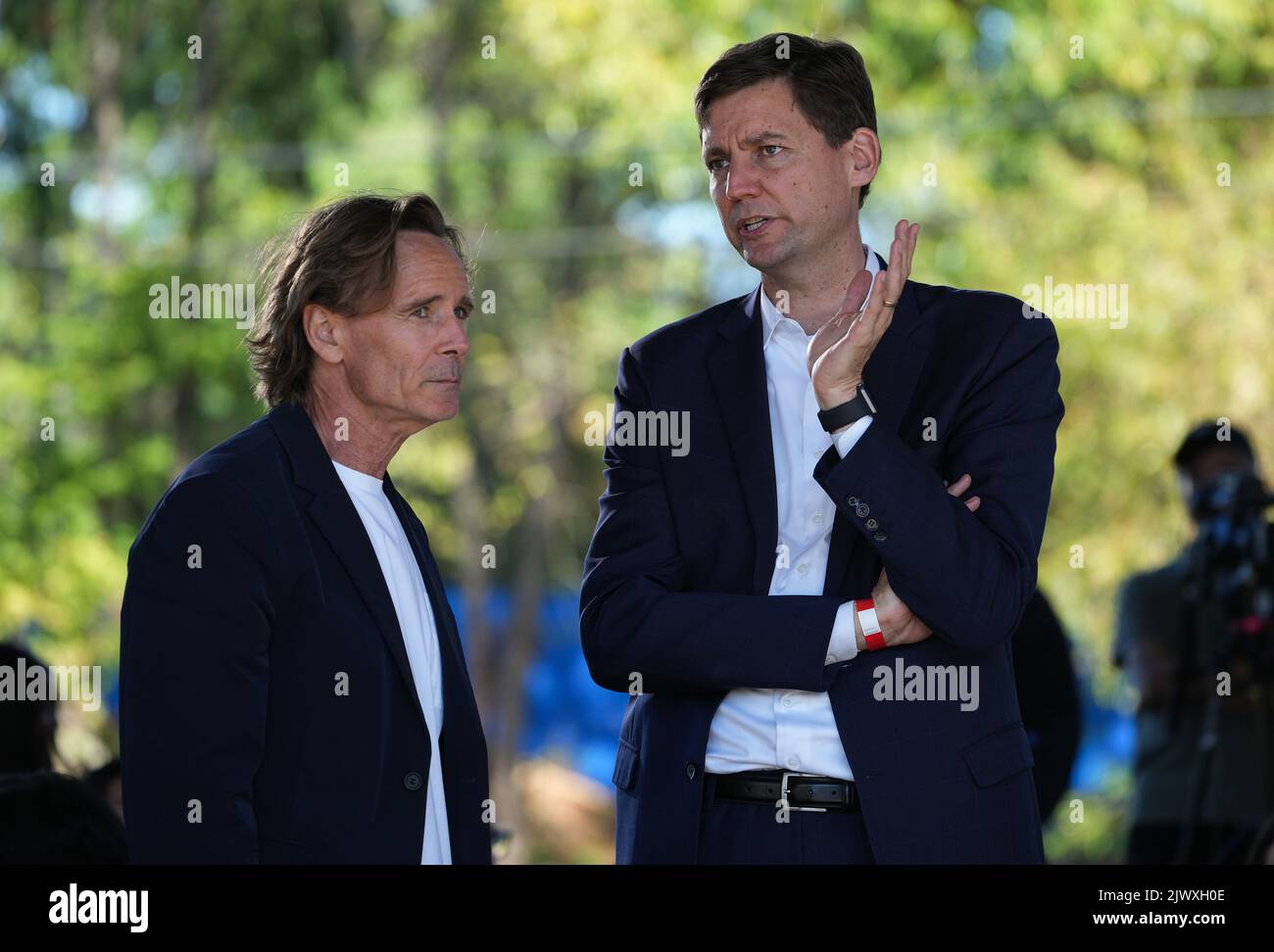 Real estate developer Ian Gillespie, left, founder of Westbank, talks ...