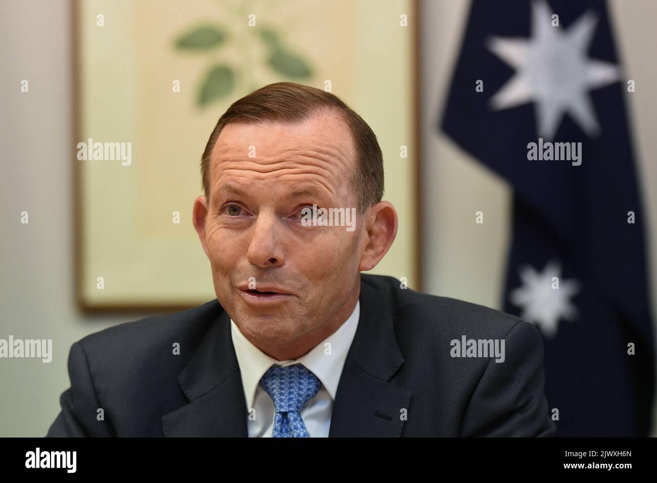Prime Minister Tony Abbott is seen during a meeting with the Prime ...