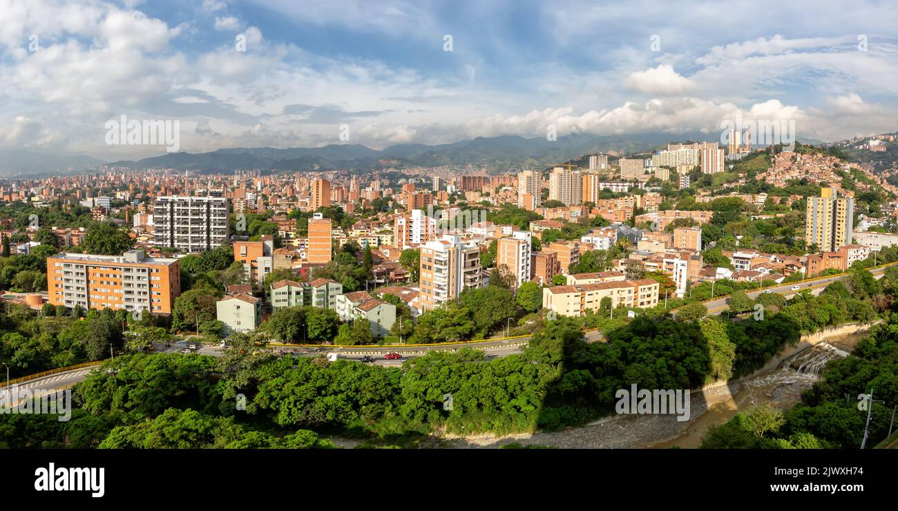Medellin town city travel traveling panorama view on Robledo and Los ...