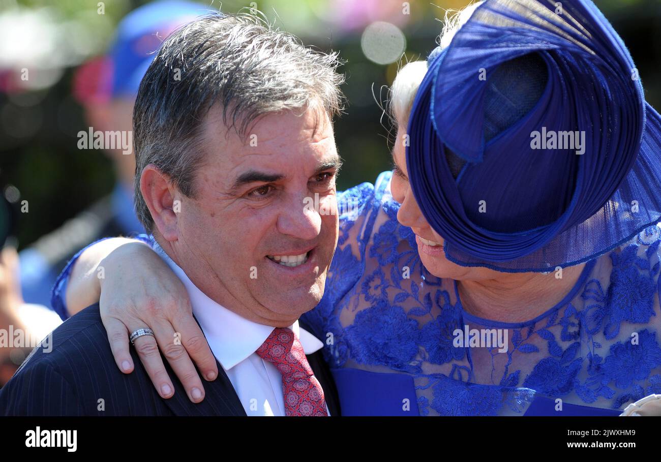 Mark Kavanagh is hugged by his wife he Glen Boss rode Magicool to ...