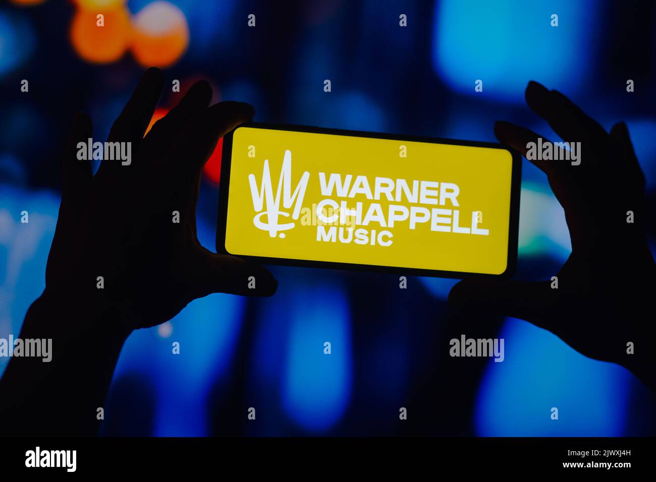 In this photo illustration, the Warner-Chappell Music logo is displayed ...
