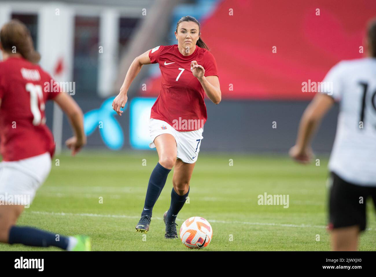 Oslo, Norway. 06th Sep, 2022. Ingrid Syrstad Engen (7) of Norway seen ...