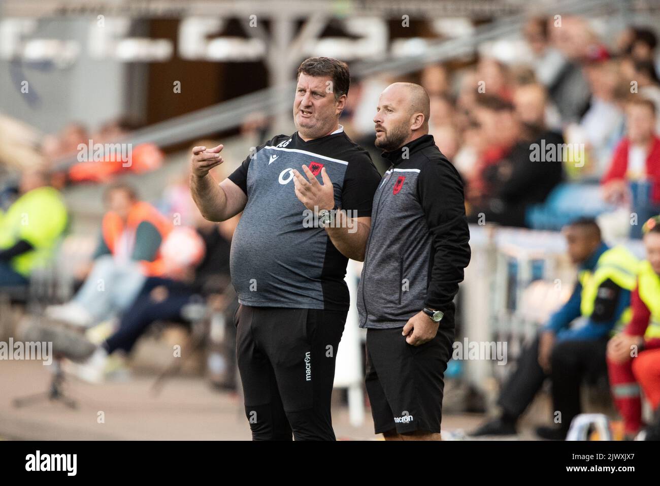 Oslo, Norway. 06th Sep, 2022. Head coach Vioresin Sinani of Albania ...