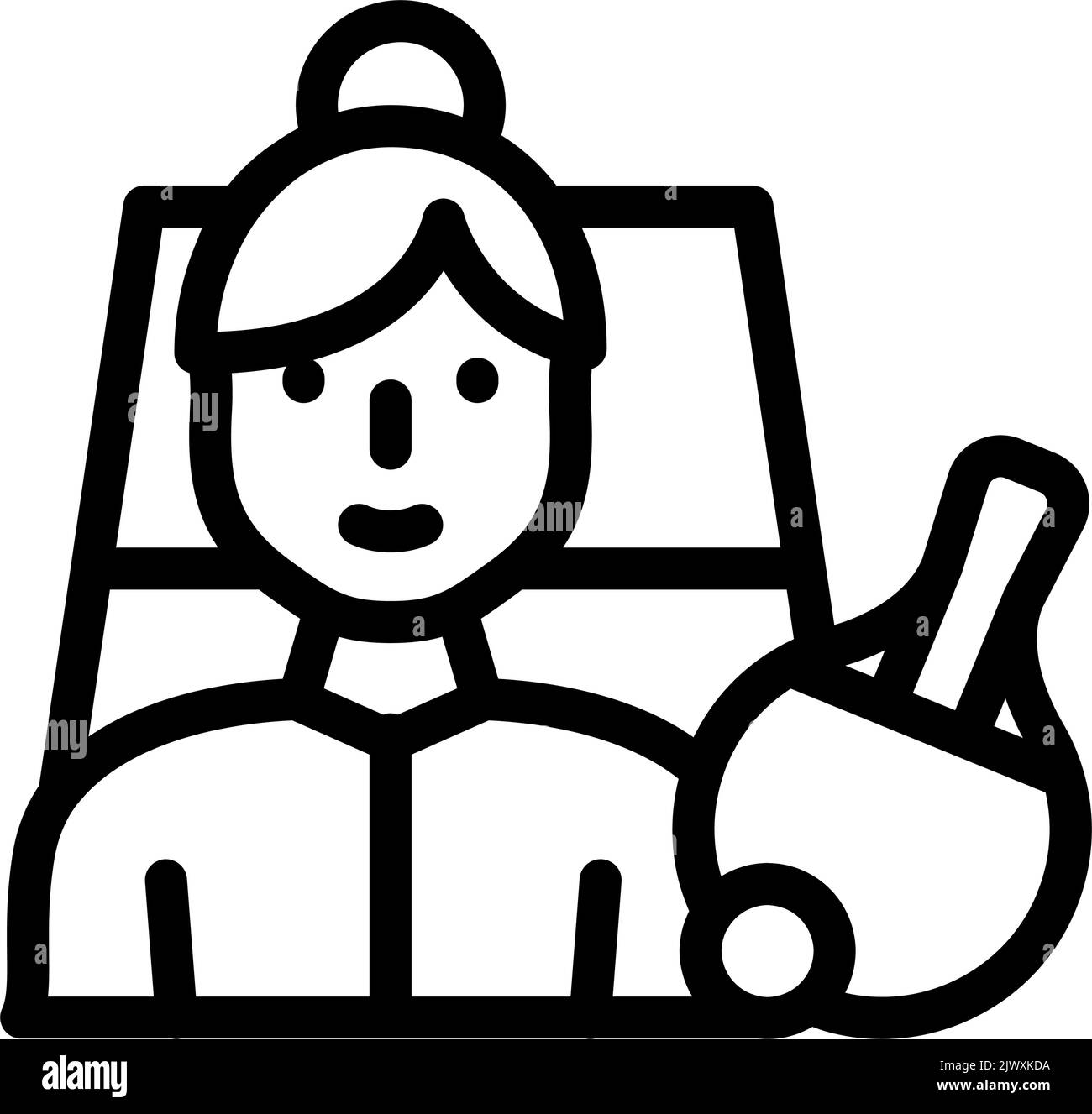 table tennis female sport line icon vector illustration Stock Vector ...