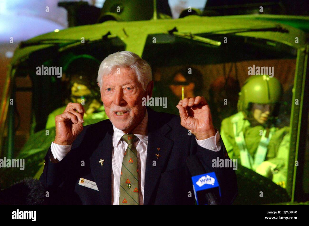 Lieutenant Colonel Harry Smith speaks during the presentation of his ...