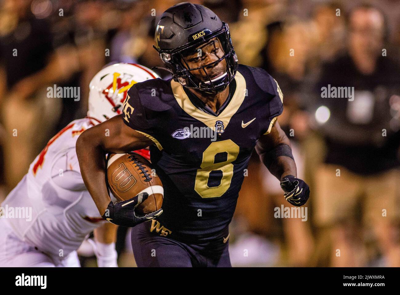 Winston-Salem, NC, USA. 1st Sep, 2022. Wake Forest Demon Deacons defensive back Isaiah Wingfield ...