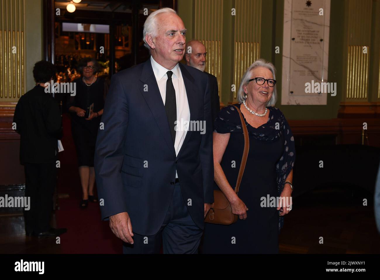 Nicholas and Judith Whitlam depart following the memorial service for ...