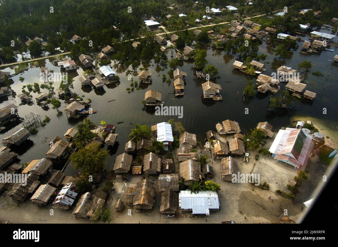 Solomon Islands. Auki village on the Island of Malaita in the Solomon ...