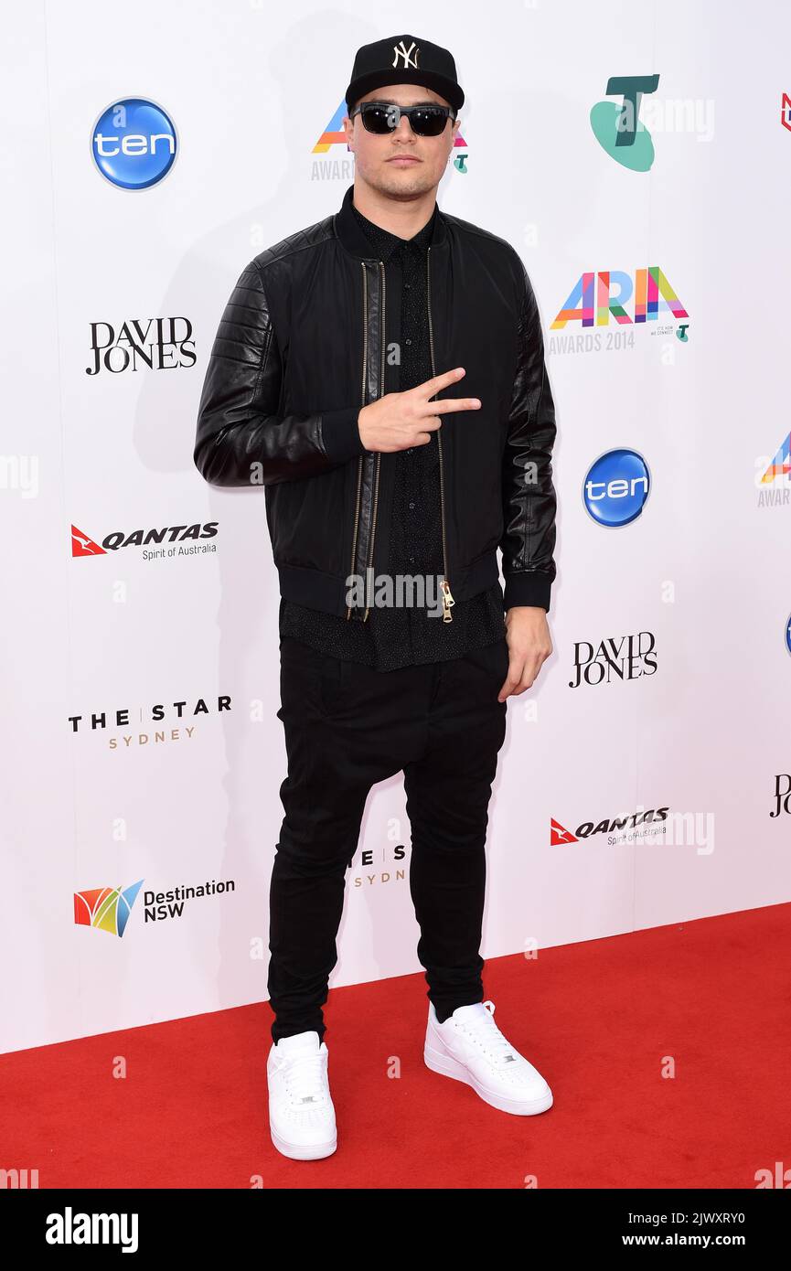 Hip-hop star Illy arrives at the 28th ARIA Awards at The Star, in ...