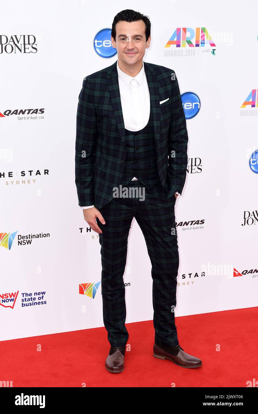 Sam Moran arrives at the 28th ARIA Awards at The Star, in Sydney ...